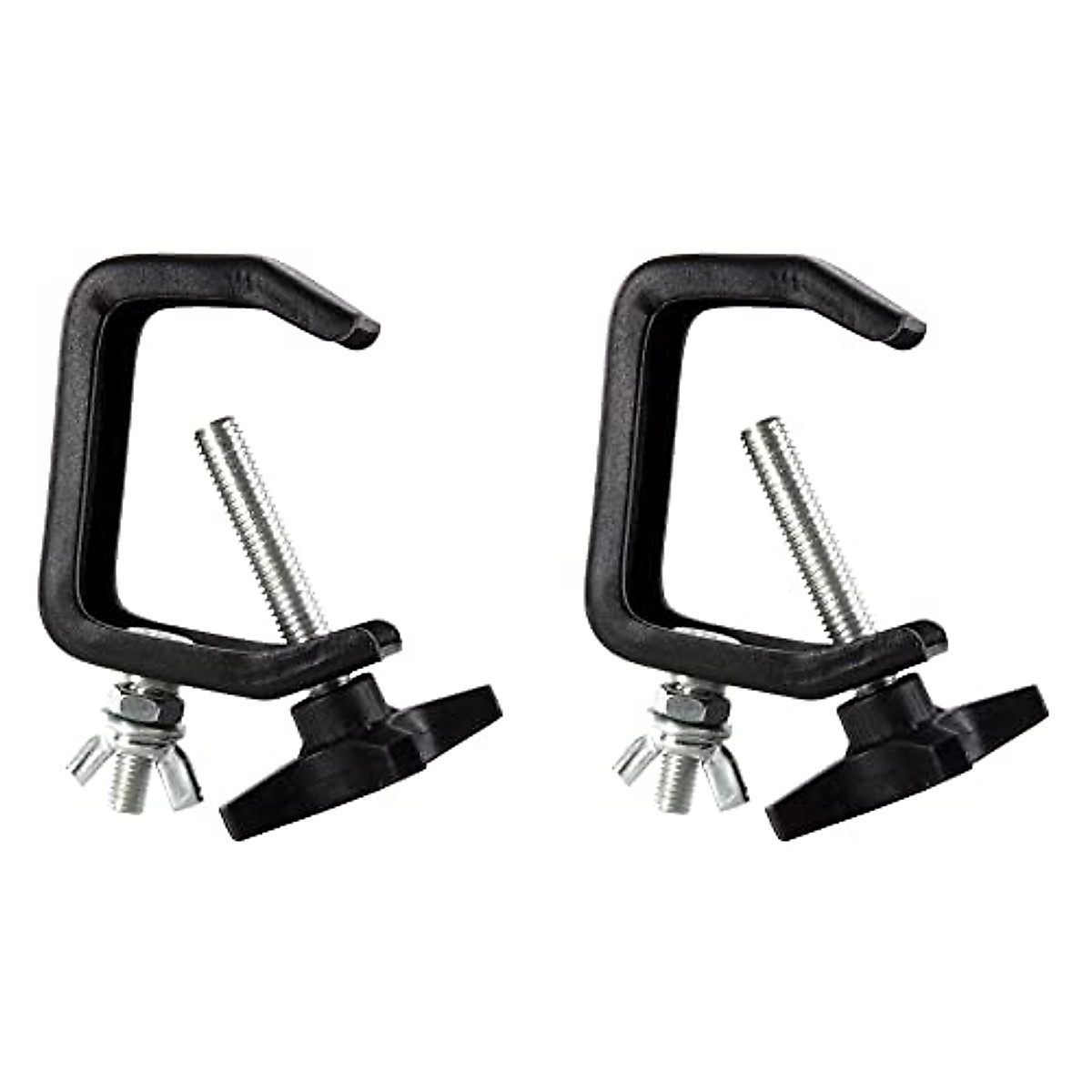 CHAUVET CLP-03 Standard C Clamps for DJ Lighting Setups and Systems, Fits 1-2 Inch Truss for Stable & Safe Light Mounting, 44 Pound Capacity, 2 Count