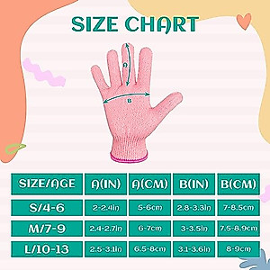 Evridwear Cut Resistant Gloves for Kids 4-6 Years, Level 5 Protection Cutting Gloves Food Grade for Cooking, Whittling, Wood Carving, Gardening and DIY