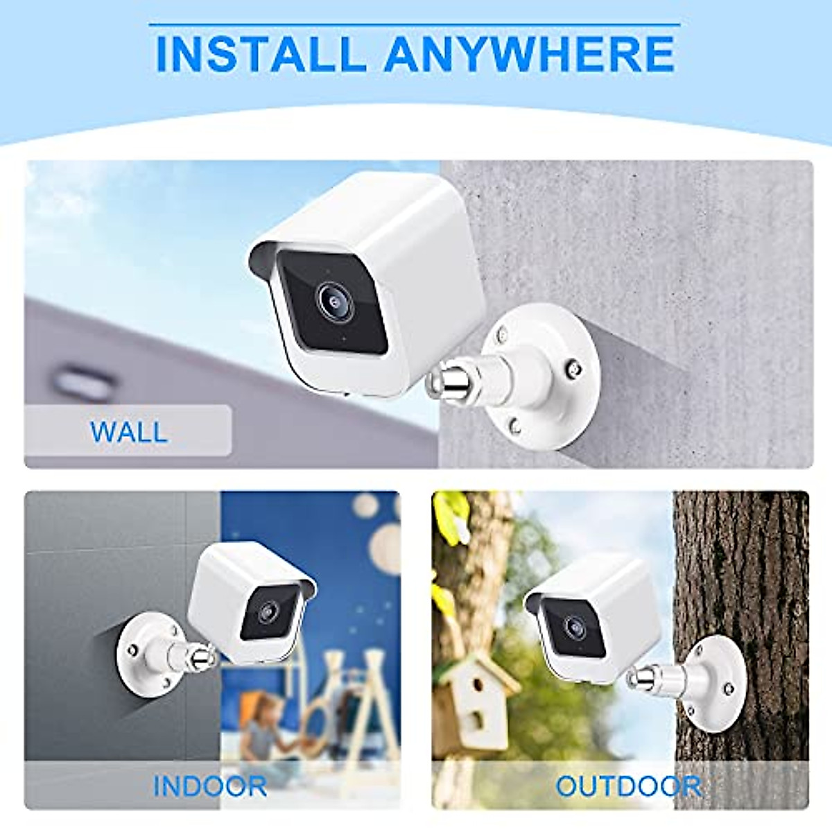 MROUNT Wyze Cam V3 Wall Mount, Weatherproof Protective Housing with 360 Degree Adjustable Mount Bracket Outdoor and Indoor, Security Camera System Accessories (WHITE-3Pack)