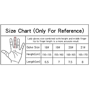 RNAGRET Golf Glove, Golf Gloves Pack 1 Pair Golf Gloves Women Left and Right Hand Leather Non-Slip Colorful Fabric Breathable Soft Sports Gloves (Size : 18 Small)