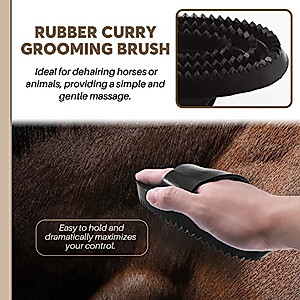 Wokape 2Pcs Horse Care Tool Kit, Incl Brush with Loop Handle/Reversible Stainless Steel Brush, Hairy Pet Care Tools for Shedding Grooming Horses Dogs Cattle Cats