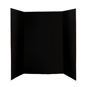 Black Tri-Fold Presentation Board 36" x 48" Corrugated Tabletop Display Exhibition Board Lightweight and Portable with Smooth Surface Great for School Projects and Business presentations - by Emraw