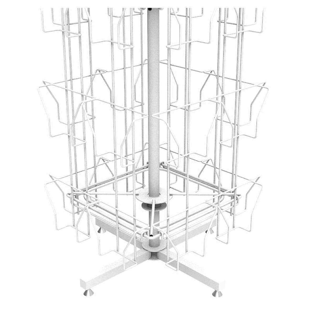 FixtureDisplays® 24 Pocket 5X7 Greeting Card Rack Post Card Birthday Christmas Holiday Display Rack Stand Countertop Tabletop Spinner Rack 15128-WHITE-NF