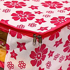 ANKIT INTERNATIONAL Garment Cover Presents Non Woven Floral print Saree Cover Storage Bags for Clothes pack of 6