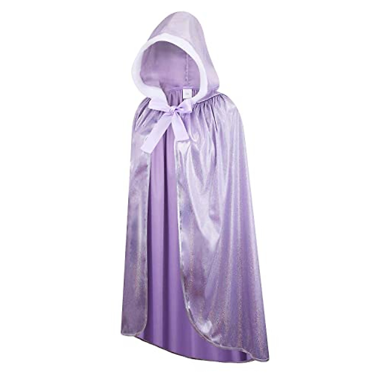 LMYOVE Princess Hooded Cape Cloaks,Princess Cape Dress-Up Play (Small, Purple)