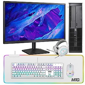 HP Elite Desktop Computer PC, 3.1 GHz, Intel Core i5, 8GB RAM, 1TB HDD, New MTG 22 inch LED Monitor, MTG Gaming Kit, WiFi, Windows 10 Pro (Renewed)