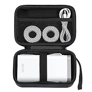 Nelko Genuine Case Compatible P21 Label Maker, Compatible with Most Mini Label Printers, Holder for Labeler Makers Printer & Labeling Tapes, Box with Mesh Pocket for Batteries Accessories (Case Only)