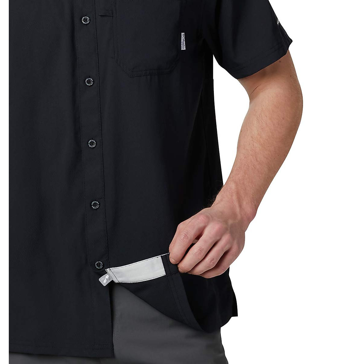 Columbia Men's Standard Slack Tide Camp Shirt, Black, Large