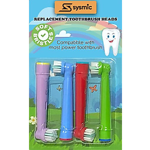 4 x Kids Toothbrush Heads Replacement Oral B Compatible Children Toothbrush Head Child Soft Bristle Refill