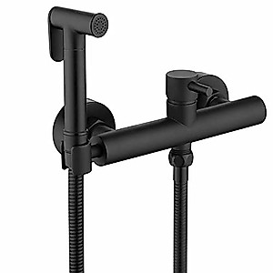 MINJING Hands Free Bidet Sprayer Kit - Includes Head, 1.5m Anti Kink Hose, & Wall Mount | Stainless steelShower Head | for Easy Feminine Washing, Pets, Baby Diapers, Bathroom or Toilet Cleaning