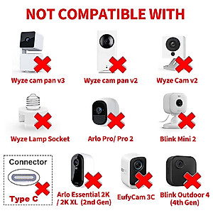 DIANMU 2Pack 20FT Flat Power Extension Cable for Wyze Cam v4/v3/OG/v3 Pro, Blink Mini, Kasa Indoor, Blink Mini Pan, SimpliSafe, Charging Power Cord for Security Camera (Not for WyzePan v3, Not Type-C)