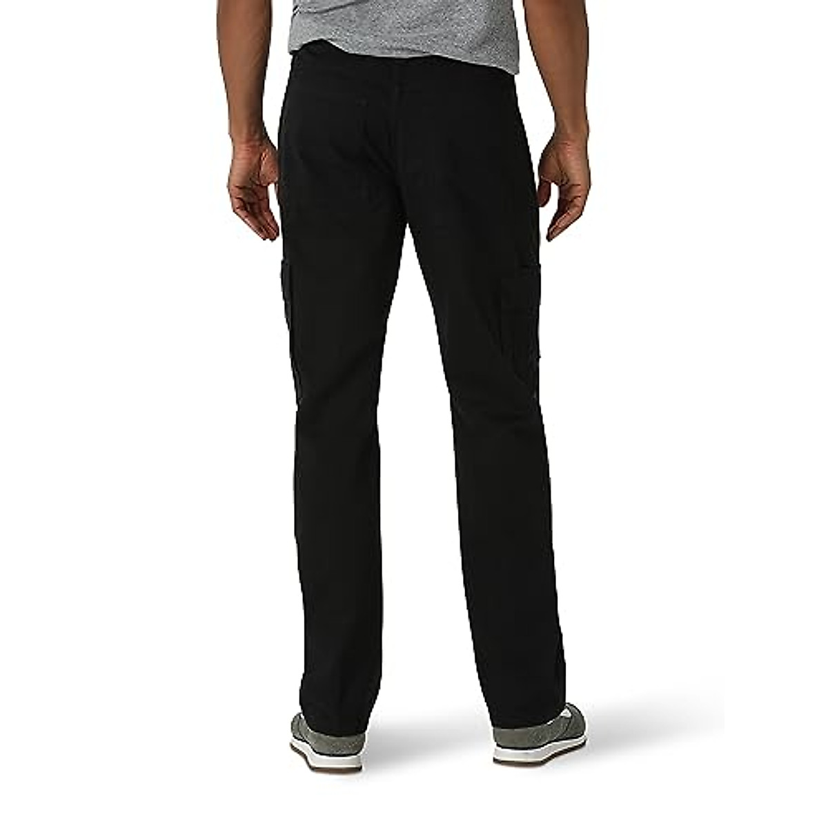 Wrangler Authentics Men's Big & Tall Relaxed Fit Cargo Pant (Logan), Black Twill, 44W x 30L