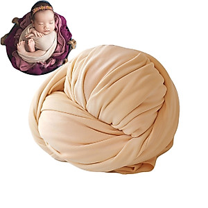 Zeroest Newborn Photography Stretch Wrap Boy Girl Baby Wraps Photography Props Baby Photo Prop Stretch Blanket for Baby (Beige)