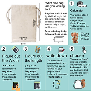 BigLotBags Cotton Muslin Bags, 100% Organic Cotton with Double Drawstring. Premium Quality Reusable Eco-Friendly Natural Muslin Bags. (10, 12 x 16 Inches)