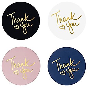 2 Inch Thank You Stickers | 500 Thank You Stickers for Small Business| Self-Adhesive & Waterproof Stickers with 4 Beautiful Colors | Strong and Durable (Classic, 2 Inch)
