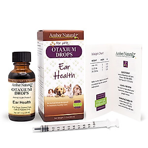 Amber NaturalZ Otaxium Drops Herbal Supplement for Dogs, Cats, Birds, Guinea Pigs, and Rabbits | Pet Herbal Supplement for Ear Health | 1 Fluid Ounce Glass Bottle | Manufactured in The USA