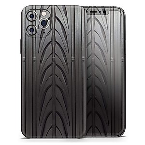 Design Skinz Shiny Black Tire Tread - DesignSkinz Protective Vinyl Decal Wrap Skin Cover Compatible with The Apple iPhone Xs (Full-Body, Screen Trim & Back Glass Skin)