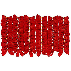 Iconikal Mini Small Velvet Bows, Red, 3.5 x 3.5-Inch, 72-Pack