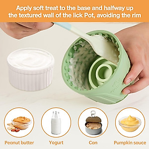 Dog Slow Feeder Lick Bowl, Anxiety Relief Dog Licking Mat Treat Dispenser, Non-Slip Anti-Choking Slow Eating Dog Lick Bowl for Small Medium and Large Breed Dogs, BPA Free Silicone