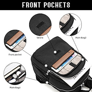 Compact Hiking Nylon Waterproof Laptop Backpack Purse for Women Teen Girls and Men, Small Lightweight Travel Casual Outdoor Dayback