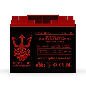 Neptune 12V 18AH Battery Sealed Lead Acid Rechargeable SLA AGM Batteries Replaces UB12180 FM12180 6fm18 PS-12180 EXP12180