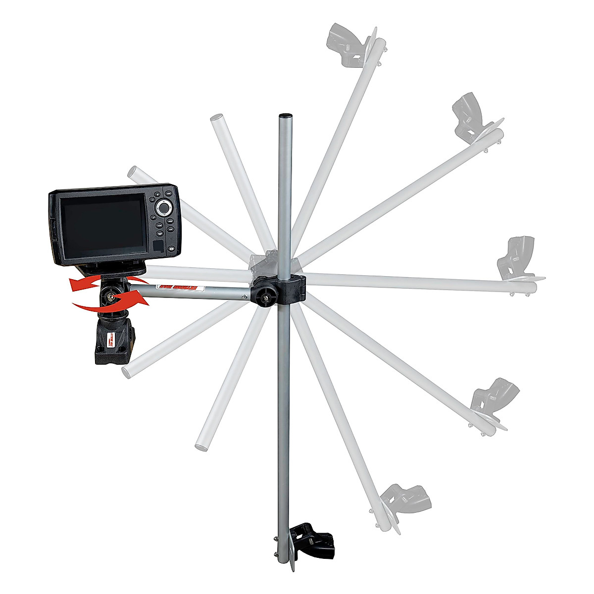 Extreme Max 3006.8649 Portable Rod Holder Mount Adjustable Fish Finder Bracket with Transducer Mount