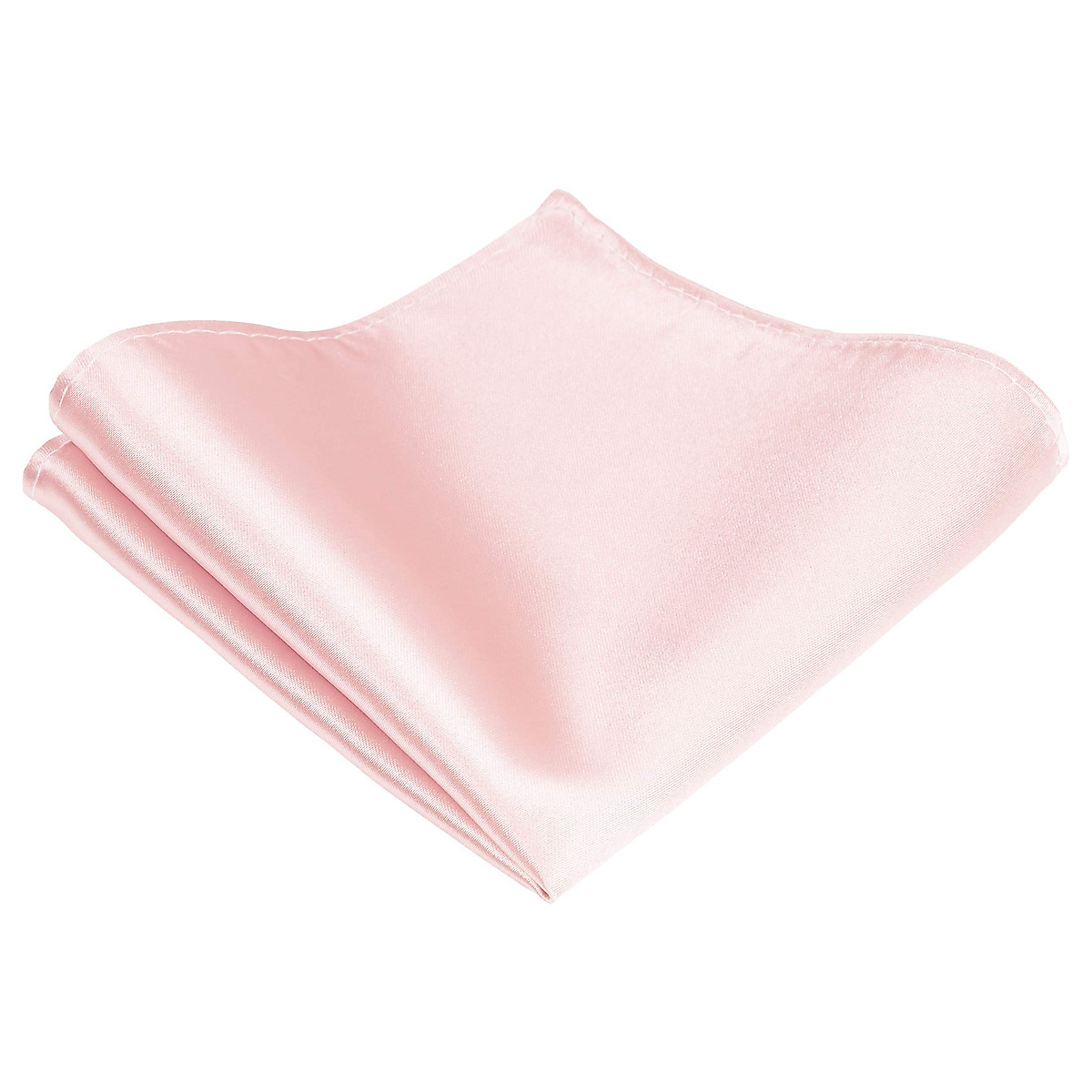 TIE G Solid Satin Color Formal Necktie and Pocket Square Sets in Gift Box (Blush)