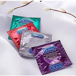 Durex Condom Fish Bowl Natural Rubber Latex Bulk Condoms, 144 Count, a Variety Pack Assortment of Ultra Fine & Lubricated Condoms for Men