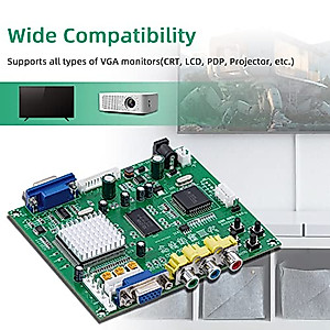 Mcbazel Arcade Game RGB/CGA/EGA to VGA HD Game Video Output Converter Board for Arcade Game Monitor to CRT LCD PDP Projector