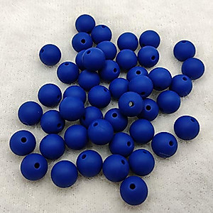 50pcs Sapphire Color Silicone Round Beads Sensory 15mm Silicone Pearl Bead Bulk Mom Necklace DIY Jewelry Making Decoration