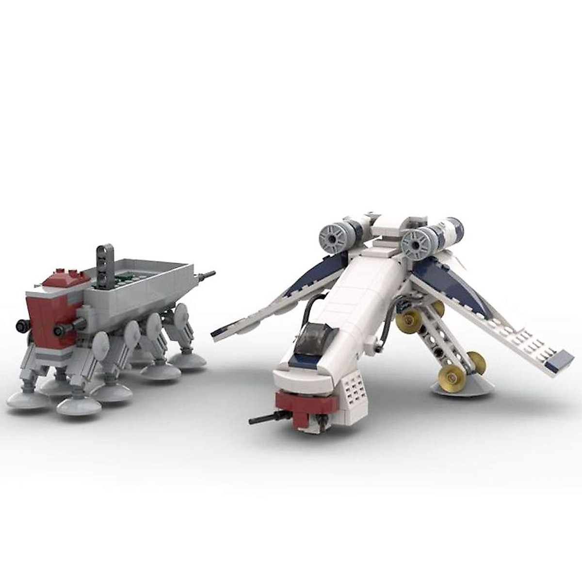 Building Boat Republic Dropship with at-OT Walker,Collectible Building Toy Model,Creative Building Bricks,Educational Building Kits (436 PCS)