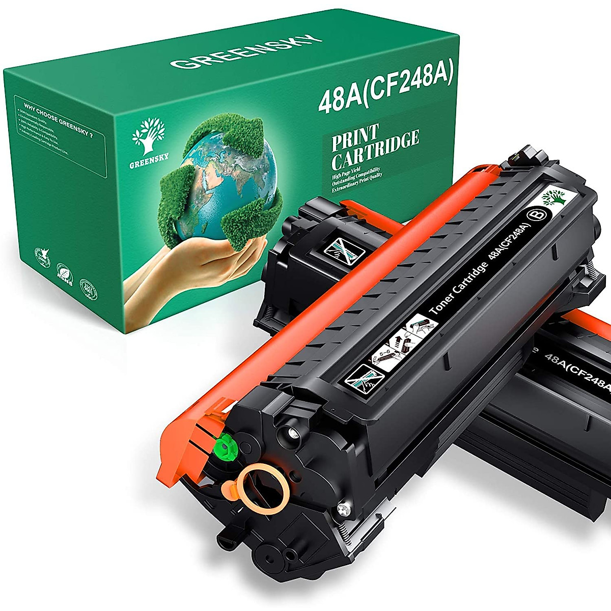 GREENSKY Compatible 48A Toner Cartridge Replacement for HP 48A CF248A for HP Laserjet Pro MFP M15w M29w M28w M15a M15 M14 M17 M28 M31 M31w M28a M29a M30w M16a M16w Printer Black Toner (2 Pack)