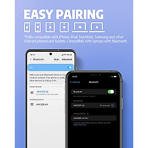 AIHOOR Wireless Earbuds for Music and Sports, Bluetooth 5.3 in-Ear Headphones with Extra Bass Built-in Mic Touch Control 30hr Battery Earphones, Waterproof (Red)