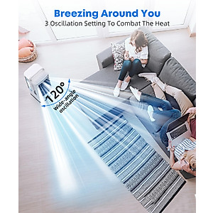 XAMATTS Portable Air Conditioners, 1700ml Evaporative Air Cooler with Remote, 120° Oscillating Mini Air Conditioner Portable with 3 Speeds & 1-7H Timer, Portable AC Unit for Bedroom Room Office Desk…