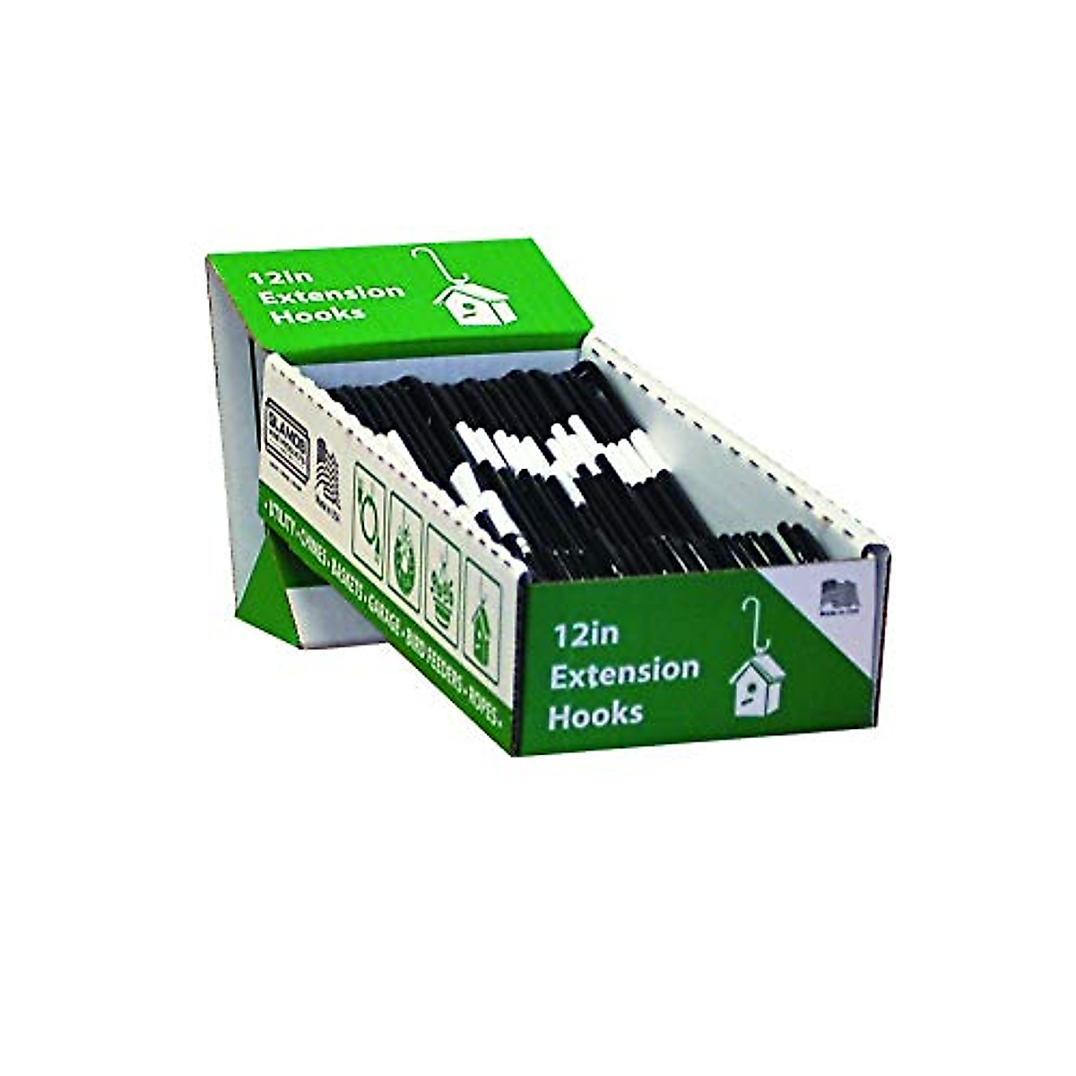 Glamos Galvanized Heavy Duty Extension Hooks, 12-Inch, 25-Pack