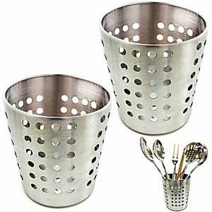 2 Kitchen Utensil Holder Utility Sturdy Stainless Silverware Holder Home Office 2 Kitchen Utensil Holder Utility Sturdy Stainless Steel Silverware Holder Home Office Sink Caddy Organizer Cutlery
