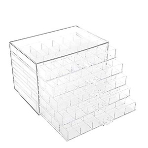 Nail Tip Storage,Nail Decoration Storage Box,120 Grids Sequence Organize Box Transparent Empty Nail Tips Organizer Holder Container Nail Display Jewelry Case