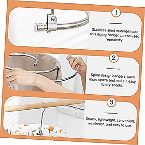 GARVALON Bed Linen Drying Rack Collapsible Clothing Rack Laundry Drying Rack Collapsible Folding Hangers 2pcs Blanket Hanging Rack Blanket Dryer Rack Spiral Sheet Dry Hanger Blanket Rack