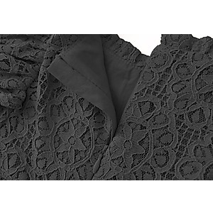 JNKLWPJS Toddler Girls Hollow Lace Pom Pom Flutter Sleeve Princess Party Dress Black 90CM