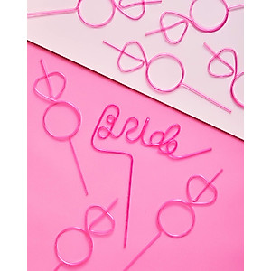 xo, Fetti Bachelorette Party XL Pink Bride + Diamond Ring Straw Set - 8 Pieces | Bridal Shower + Party Decorations | Bride to Be Gift