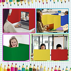 24Pcs 14 x 17.5 x 14 Inch Plastic Privacy Boards for Student Desks Durable and Waterproof Privacy Folders Shields Test Dividers with Colorful Classroom Privacy Boards for School Study Teacher Supplies