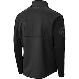Rawlings Adult Gold Collection Mid-Weight Full-Zip Weather-Resistant Jacket, Black, 2X-Large
