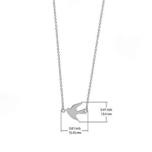 Boma Jewelry Sterling Silver Soaring Bird Necklace, 18 Inches