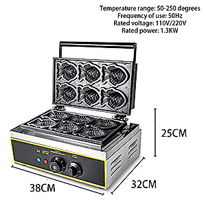 SRMNFADZ Japanese Fish Shaped Waffle Maker, Commercial Electric Non Stick Taiyaki Waffle Machine, Electric Cake Pan Bread Maker for Party Cafe Tea Shop