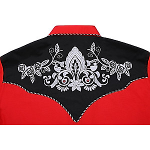 JoZorro Men Western Shirts Rhinestone Cowboy Shirt Camisas Vaqueras Para Hombres Elegantes Para Fiesta 50s Rockabilly Shirt