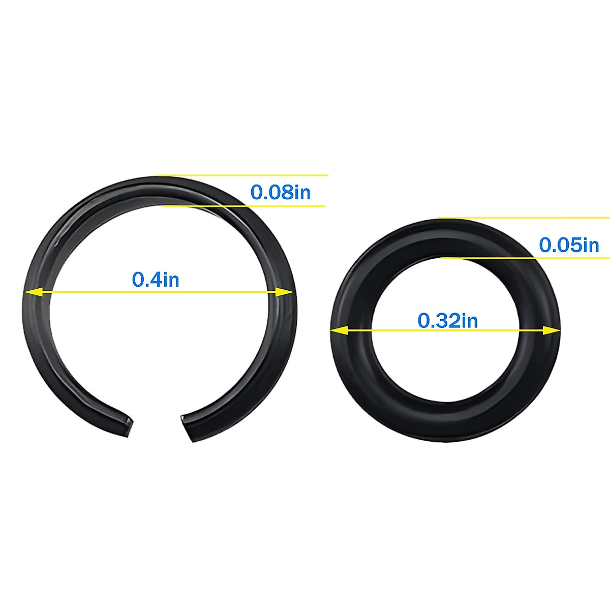 3/8" Impact Retaining Ring Clip Square Drive Socket Retainer Ring with O-Ring Fits for Milwaukee Type Impact Wrenches（20Sets）