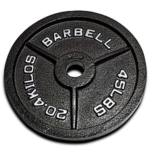 WF Athletic Supply 300 LB Cast Iron Olympic Weight Set with 7’ Olympic Bar for Muscle Toning, Strength Building, Weight Loss - Multiple Choices Available (a. Charcoal)
