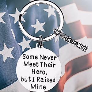 Infinity Collection Air Force Mom - Dad Charm Keychain, Raised Hero Jewelry, United Stated AirForce Gift, Military Mother - Father Keychain