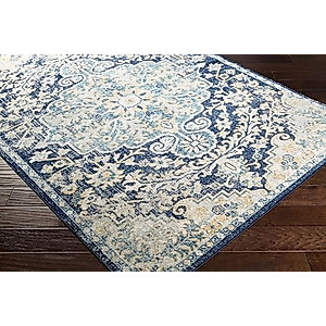 Livabliss Odelia Vintage Bohemian Area Rug,5'3" x 7'3",Navy/Sky Blue