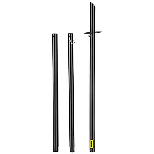 VEVOR String Light Poles, 2 Pack 10.6 FT, Outdoor Powder Coated Steel Lamp Post with Hooks to Hang Lantern and Flags, Universal Mounting Options to Decorate Garden, Patio, and Deck for Party, Black